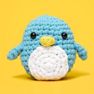 The Woobles Beginners Crochet Kit with Easy Peasy Yarn as seen on Shark Tank - Crochet Kit for Beginners with Step-by-Step Video Tutorials - Pierre The Penguin