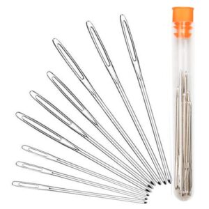 hekisn large-eye blunt needles, stainless steel yarn knitting needles, sewing needles, crafting knitting weaving stringing needles,perfect for finishing off crochet projects (9 pieces)