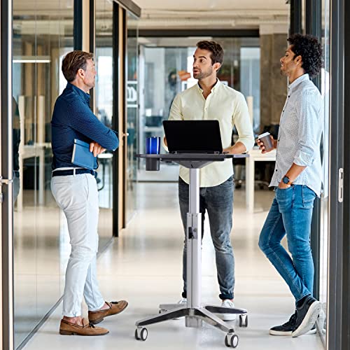 Ergotron – LearnFit Mobile Standing Desk, Rolling Laptop Sit Stand Desk – Tall, Grey