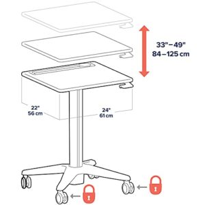 Ergotron – LearnFit Mobile Standing Desk, Rolling Laptop Sit Stand Desk – Tall, Grey