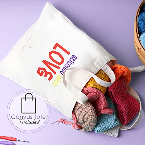 73 Piece Crochet Kit with Crochet Hooks Yarn Set - Premium Bundle Includes Yarn Balls, Needles, Accessories Kit, Canvas Tote Bag and Lot More - Starter Pack for Kids Adults – Beginner, Professionals.