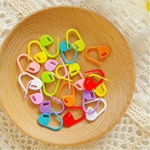 SUZUYO Stitch Markers 10 Colors Knitting Crochet Locking 120Pcs Stitch Needle Clip Counter with 3 Plastic Needle Randomly (Multicolor-120 pcs)