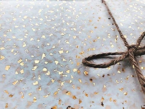 InsideMyNest Antique Copper Gold Two-Toned Foil Specks on White Tissue Paper 30x20 inches (20)