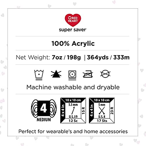 Red Heart Super Saver Yarn, 3 Pack, Black 3 Count