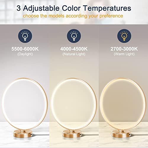 Doraubia Light Therapy Lamp,10000 Lux UV Free Sun Lamp with Touch & Remote Control, Desk Lamp with Stepless Brightness, Timer and 3 Color Temperatures (Gold)