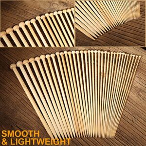 36PCS Bamboo Knitting Needles Set, BetyBedy Single Pointed Knitting Needles, 9 Inches Length Knitting Crochet Supplies for Beginners Handmade (18 Sizes from 2.0mm-10.0mm)