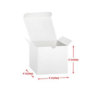 Bonfasvo Gift Boxes 30 Pack 4x4x4 inches White Fold Kraft Paper Boxes Bridesmaids Proposal Box Cupcake Boxes Easy Assemble Boxes with Lids for Wedding Birthday Party Christmas