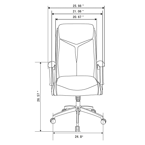 Realspace® Modern Comfort Verismo Bonded Leather High-Back Executive Chair, Brown/Chrome