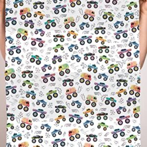 CENTRAL 23 Boy Birthday Wrapping Paper - Monster Trucks - 6 Sheets Birthday Gift Wrap - For Son Grandson Nephew - For Holiday Christmas - Comes With Stickers