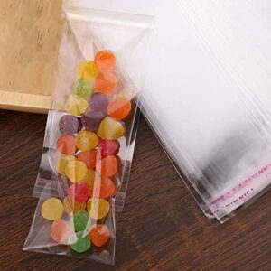 EachDusto Long Self Adhesive Cellophane Bags 1x8 Clear Self Stick Cello Baggies 100pcs Skinny OPP Poly Glassine Bags 2mil for Toothbrush Pencil Necklace Candy Crafts Coffee Spoon Lip Brush Straw