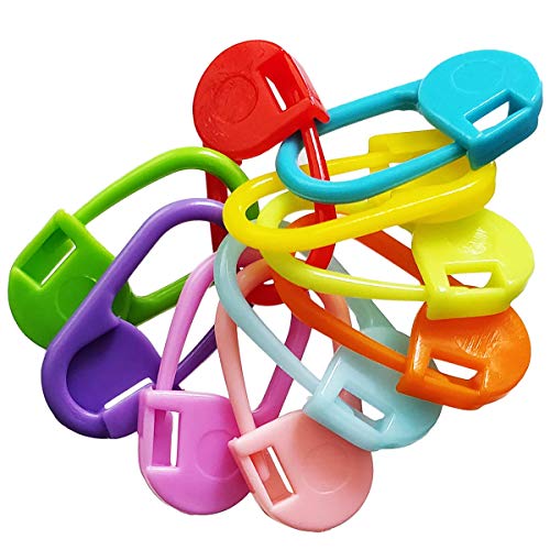 50 Pieces Colorful Knitting Markers Crochet Clips Crochet Pins Bulk Stitch Markers Locking Stitch Knitting Place Markers DIY Craft Plastic Safety Pins Weave Stitch Needle Clip Counter(10 Colors)