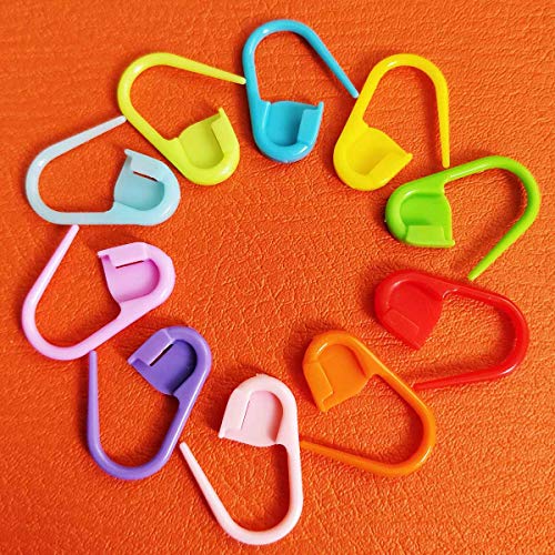 50 Pieces Colorful Knitting Markers Crochet Clips Crochet Pins Bulk Stitch Markers Locking Stitch Knitting Place Markers DIY Craft Plastic Safety Pins Weave Stitch Needle Clip Counter(10 Colors)