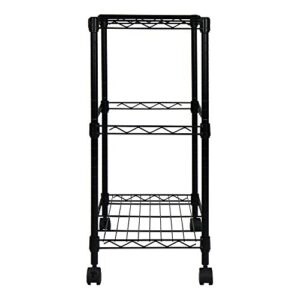 Oceanstar 2-Tier Metal Rolling File Cart, 24 in, Black