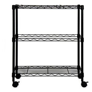 Oceanstar 2-Tier Metal Rolling File Cart, 24 in, Black