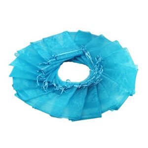 100pcs 5x7 inches sheer drawstring organza jewelry pouches wedding party christmas favor gift bags (turquoise blue)