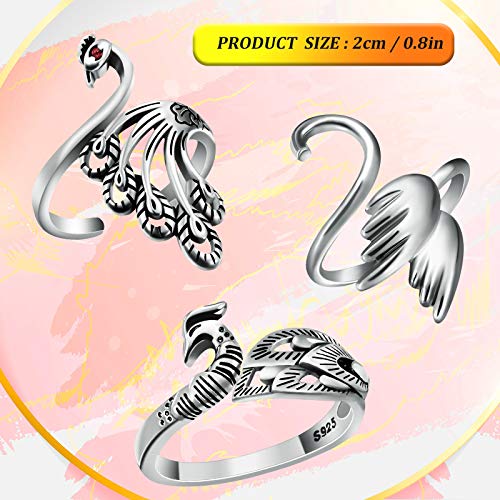 6 Pieces Adjustable Knitting Crochet Loop Ring Knitting Accessories Braided Knitting Ring Yarn Guide Finger Holder Open Finger Ring for Mother Grandma Thanksgiving Presents, 3 Styles (Silver)