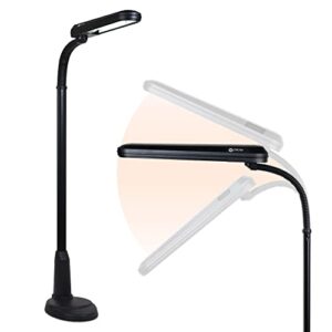 ottlite tattoo artist standing floor lamp with adjustable neck – 24w compact fluorescent lamp for bright natural daylight – multiuse design is perfect for illuminating tattooing work areas