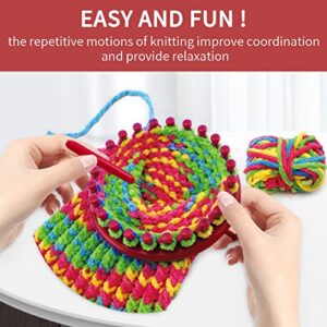 HKKYO Knitting Kit for Beginners Adults, Hat Knitting Loom, Crafts for Girls Kids Ages 8-12, Learn to Crochet Kits for Adults Beginner, Knitting & Crochet Supplies