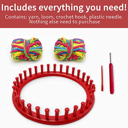 HKKYO Knitting Kit for Beginners Adults, Hat Knitting Loom, Crafts for Girls Kids Ages 8-12, Learn to Crochet Kits for Adults Beginner, Knitting & Crochet Supplies