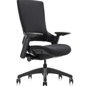 CLATINA Ergonomic High Swivel Executive Chair with Adjustable Height 3D Arm Rest Lumbar Support and Upholstered Back for Home Office Black BIFMA Certification No. 5.1