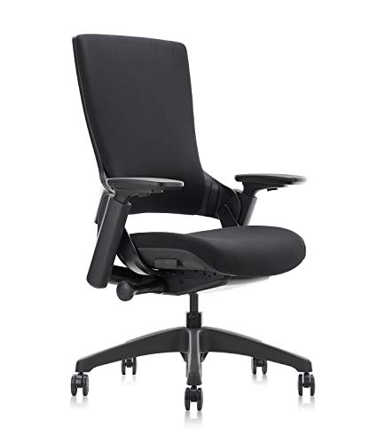 CLATINA Ergonomic High Swivel Executive Chair with Adjustable Height 3D Arm Rest Lumbar Support and Upholstered Back for Home Office Black BIFMA Certification No. 5.1