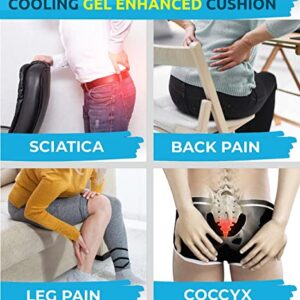 Ergonomic Innovations Gel Enhanced Memory Foam Seat Cushion for Office Chair, Coccyx Lower Back Support Tailbone Pain Relief Cushions, Work Chair Pad Pillow, Sciatica, Butt, Desk Chair Cushion