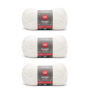 red heart hygge yarn, 3 pack (8 ounce), pearl 3 count