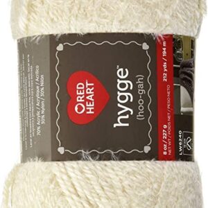 Red Heart Hygge Yarn, 3 Pack (8 Ounce), Pearl 3 Count