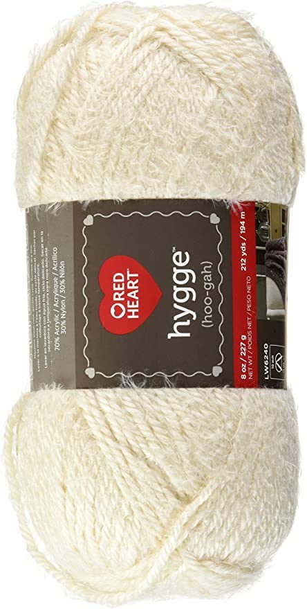 Red Heart Hygge Yarn, 3 Pack (8 Ounce), Pearl 3 Count