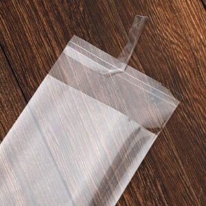 200 pcs Clear 3" x 11" Long Self Seal Cello Cellophane Bags Resealable Poly Bags 2.8 mils for Bakery Cookies Candles Christmas Halloween Party Decorative Pretzel Sticks