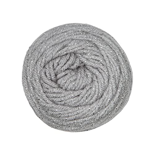 Red Heart Super Saver Metallic Yarn, Light Gray 3 Count