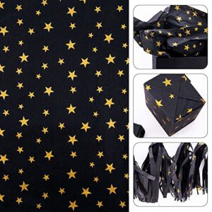 60 sheets black with gold star tissue paper,black tissue paper for gift bags,black gift wrapping tissue for halloween christmas,wedding,birthday,arts crafts,14 x 20 inch