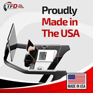 TFD The Tread Tray 2.0 | Compatible with NEW Peloton Tread, Made in USA | Walking Desk Attachment Holder for Laptop, Tablet, Phone, & Book - Exercise Workstation, Easy Mount Tray - Peloton Accessories