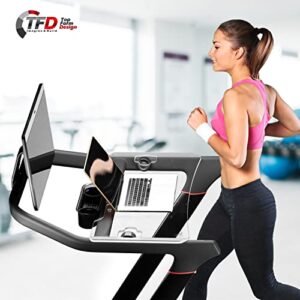 TFD The Tread Tray 2.0 | Compatible with NEW Peloton Tread, Made in USA | Walking Desk Attachment Holder for Laptop, Tablet, Phone, & Book - Exercise Workstation, Easy Mount Tray - Peloton Accessories