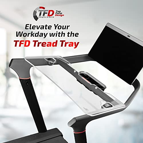 TFD The Tread Tray 2.0 | Compatible with NEW Peloton Tread, Made in USA | Walking Desk Attachment Holder for Laptop, Tablet, Phone, & Book - Exercise Workstation, Easy Mount Tray - Peloton Accessories