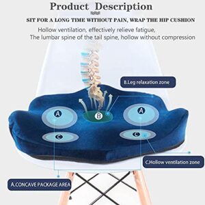 Seat Cushion for Office Chair - Completely Wraps The Hips - 100% Memory Foam Donut Cushion for Tailbone, Sciatica, Hemorrhoid, Coccyx Pain Relief - Perfect for Car, Wheelchair, Truck Drivers