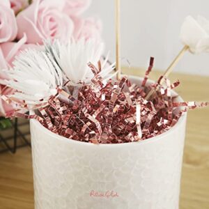 ROSEGLD 0.5 LB Crinkle Cut Paper Shred Filler Rose Gold Metallic for Packing and Filling Gift Baskets, Crinkle Paper for Gift Wrapping