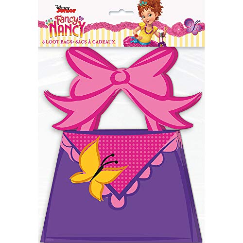 Unique Disney Fancy Nancy Loot Bags - 8 Pcs, pink/purple/multicolor, one size