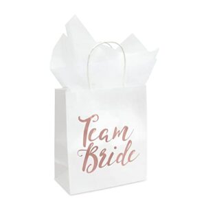 BLUE PANDA Team Bride Gift Bags for Bridesmaid Proposal, Bridal Shower Party Favors (15 Pack)