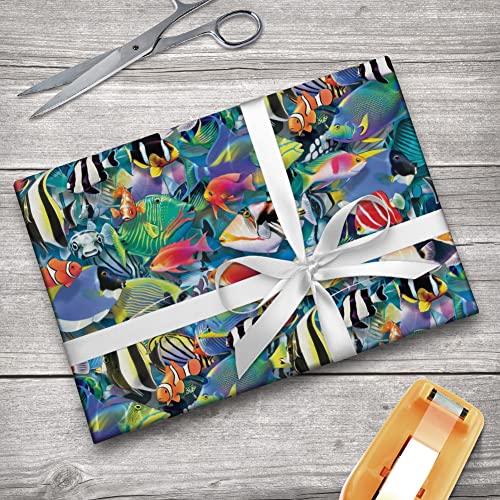 GRAPHICS & MORE Ocean Coral Reef Fish Jam Diving Pattern Gift Wrap Wrapping Paper Rolls