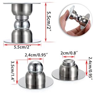 Sumnacon Set of 2 Adhesive Mounted Door Holder Mini Magnetic Door Stoppersa No Need Drill Stainless Steel Door Stop, Sliver