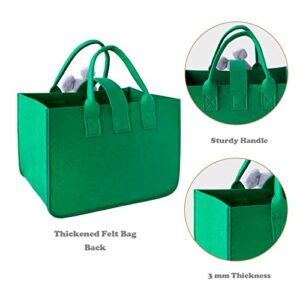 CXDBXD Gift Bags 11.8x7.8x7inch Reusable Lightweight Foldable Big Gift Bag Storage Creative Felt Gift bags for Kids Birthday Gift, Woman Stylish Shopping Party Travel Bag (Green)