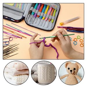 DUKOIPP 103PCS Crochet Hook Kit, Knitting Supplies Crochet Hook Kit with Storage Bag, Ergonomic Soft Grip Knitting Yarn Knitting Needle Kit for Beginners and Experienced Crocheters