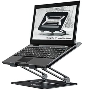 urmust adjustable laptop stand for desk aluminum computer stand for laptop riser holder notebook stand compatible with macbook air pro ultrabook all laptops 11-17 inch (black)