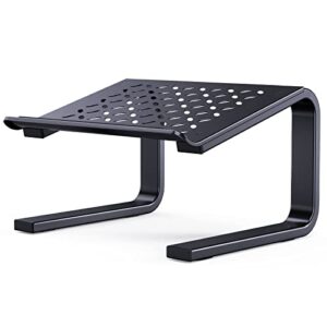 loryergo laptop stand for desk, ergonomic laptop riser laptop mount computer holder for desk, strengthened notebook stand compatible with all 10-15.6” laptops, black