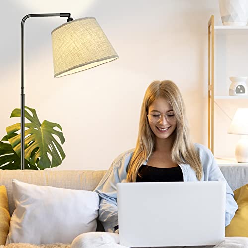 Arc Floor Lamp for Living Room, 3 Color Temperature 3000K-6500K, Modern Standing Lamp with Adjustable Lighting Angle & Foot Switch, 67" Tall Reading Light for Bedroom, Office, 12W LED Bulb Included