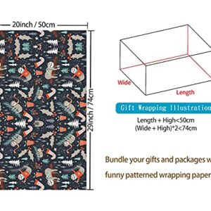 Christmas Wrapping Paper for Kids Boys Girls Men Women, Gift Wrapping Paper Include Santa, Stockings,Tree, Xmas Wrapping paper 20 x 29 Inches per Sheet （12 Sheets 48 sq. ft.）Recycled Easy Storage