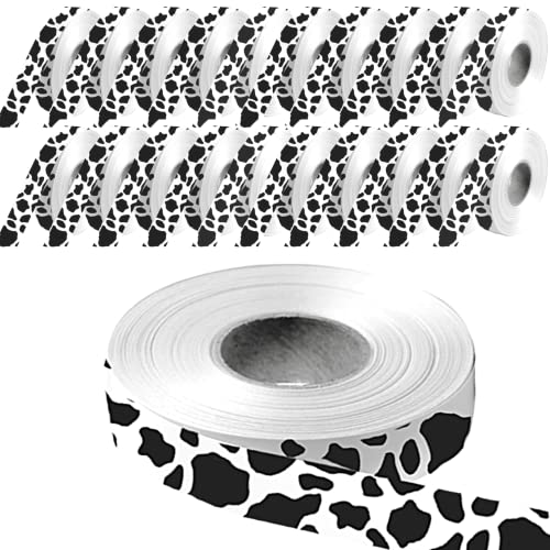 10PCS Cow Print Ribbon Curling Ribbon Cow Ribbon for Children's Party Western Cowboy Theme for Kids Birthday Party Favor Supplies Decorations 10 Yards*10 Rolls