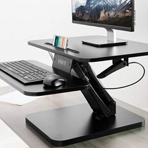 VIVO Black Height Adjustable 25 inch Standing Desk Converter, Compact Sit Stand Tabletop Monitor Riser Workstation, DESK-V001G