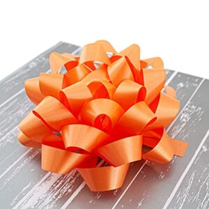 Modern Gift Design 12 Large Gift Bows, Orange, Satin Finish, 4.5 inches, Bows for Gift Wrapping, Gift Bows for Presents, Wrapping Paper, Birthdays, Weddings, Christmas, Hanukkah, and More